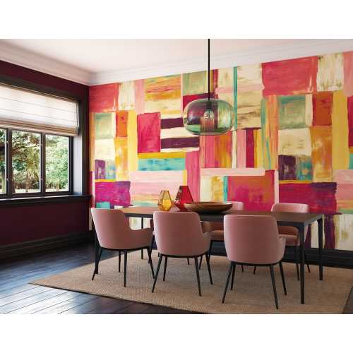 Ohpopsi Icon Kujenga ICN50125M Mural Wallpaper - Ruby | Naken Interiors